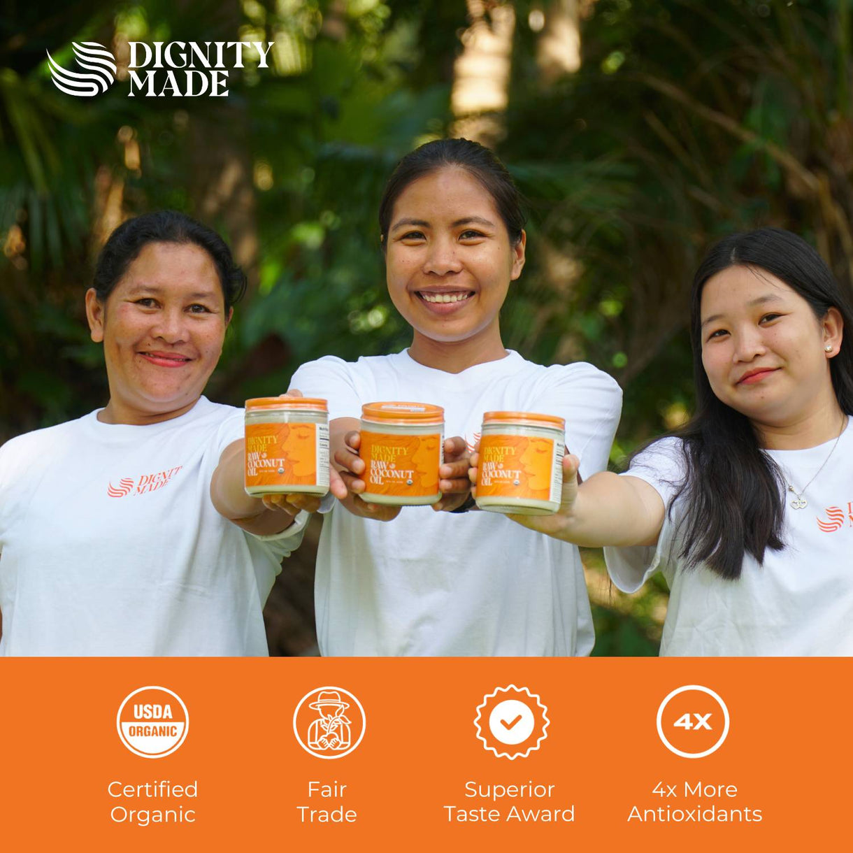 100% Raw Organic, Unrefined, Non-GMO, Non-hexane Coconut Oil – Dignity Made